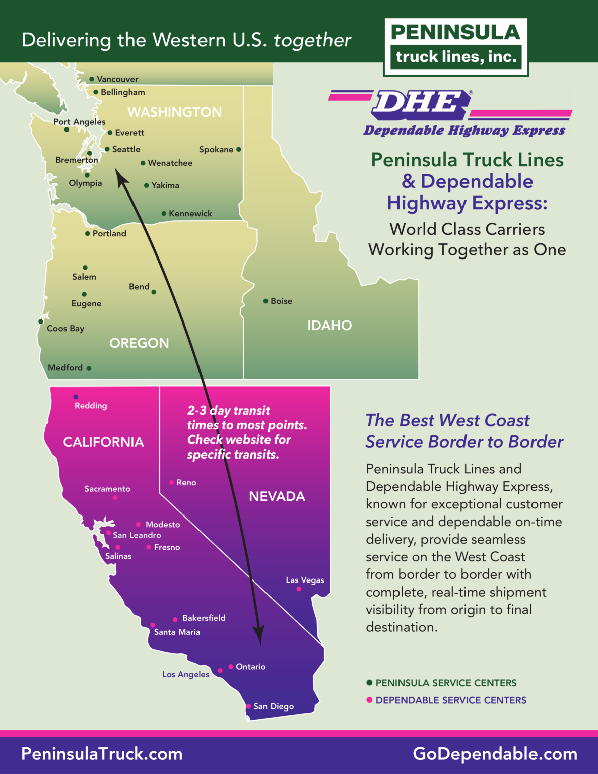 Service Maps - Peninsula Truck Lines, Inc.